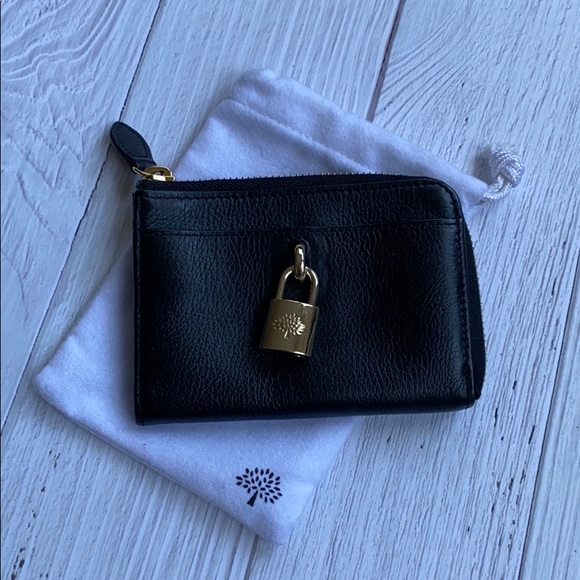 Mulberry | Bags | Mulberry Signature Leather Lock Zip Small Wallet ...